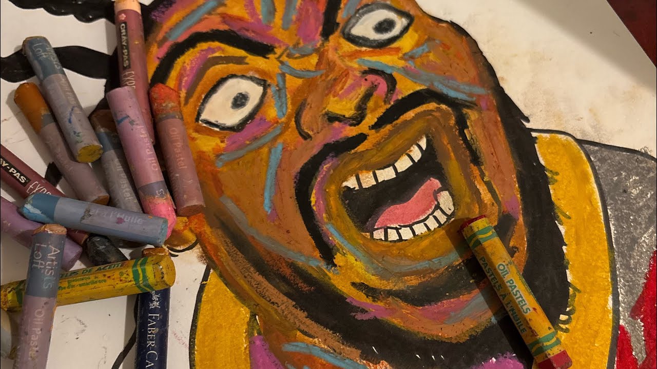 Samurai oil pastel - YouTube