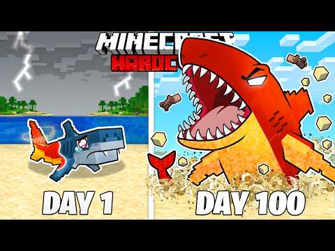 I Survived 100 Days as a SAND SHARK in HARDCORE Minecraft