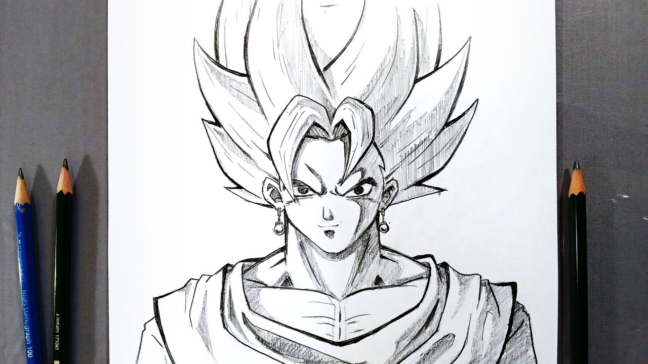 Vegito Drawing anime from Dragon Ball | Draw Vegito Tutorial | Vegito ...