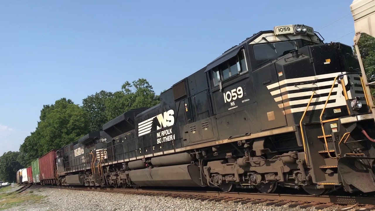 NS 1015 Leads NS 154 (With Mid Train DPU's) Thru Norcross, GA 7/30/19 - YouTube