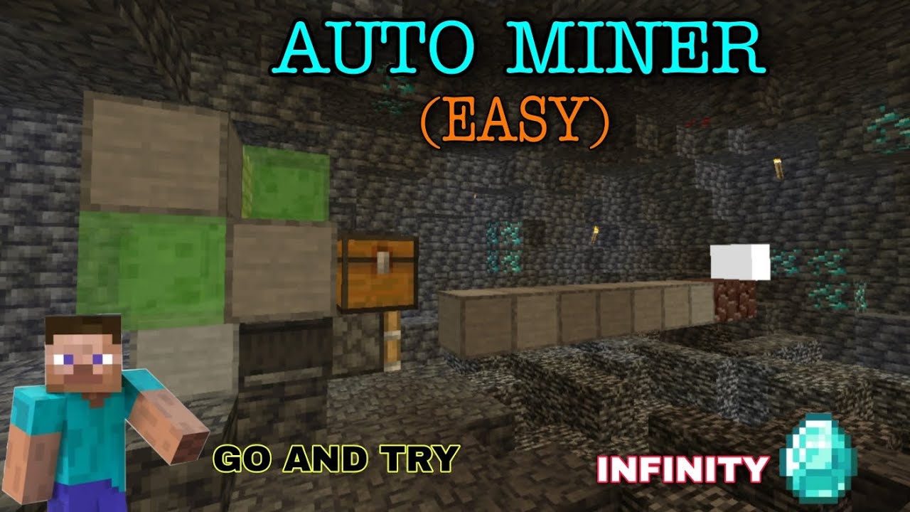 Automatic Diamond Mining Machine in Minecraft Bedrock (1.19/1.20) - YouTube