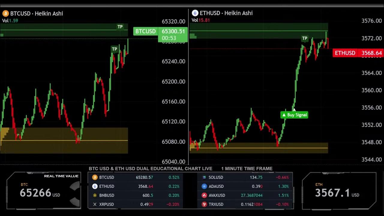 🔘 BITCOIN and ETH DUAL EDUCATIONAL CHART ( Recorded footage from our existing Live stream ...