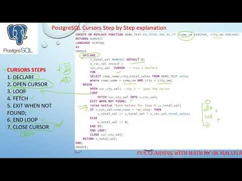 Cursors In Postgresql - Step By Step Explanation With Simple Examples | Postges Cursors explan # ...