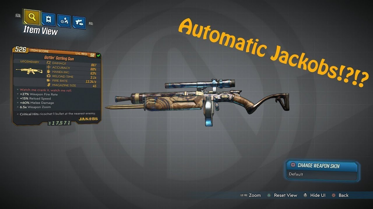 Borderlands 3: The Legendary Jacobs Assault Rifle Gatling Gun - YouTube
