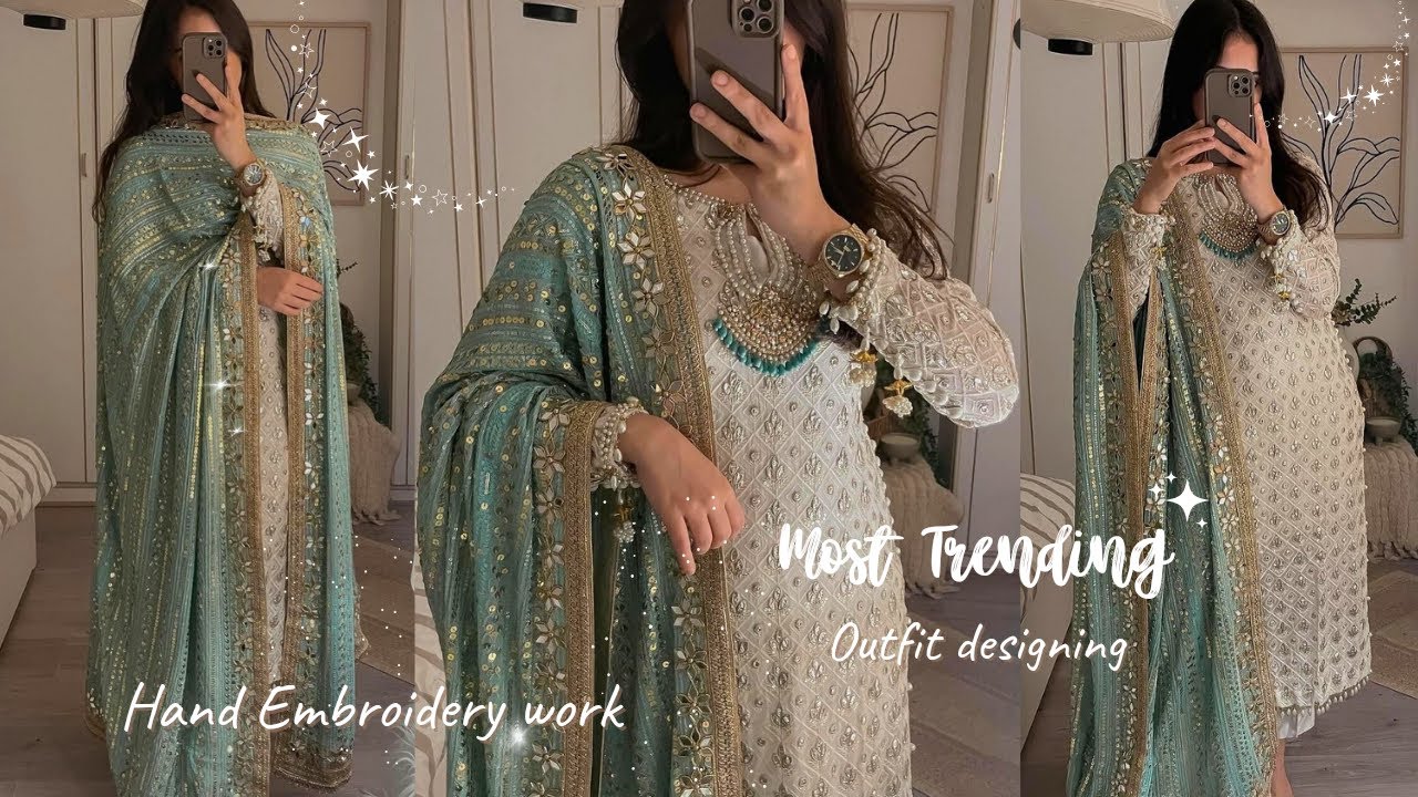 Most trending Hand embroidery work dress designing/ Beads hand ...