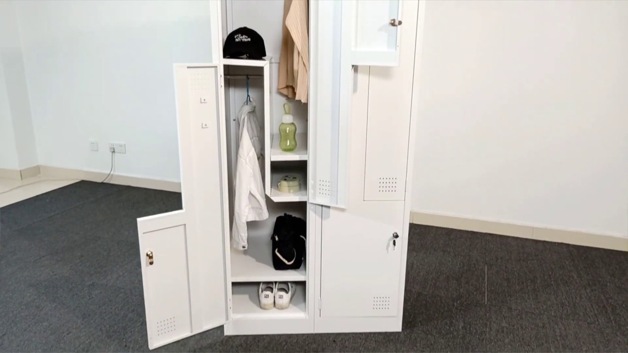 Z shape locker cabinet - Jin Feng Furniture - YouTube