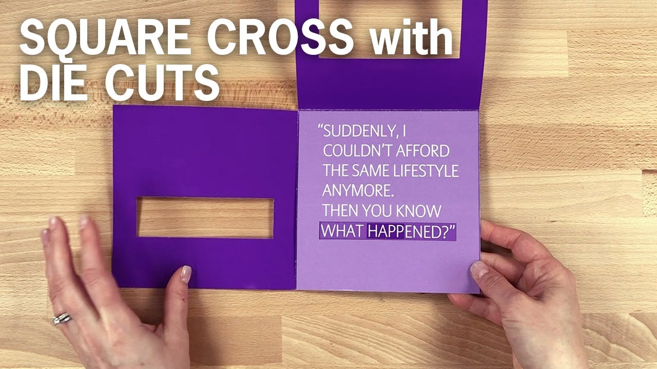 Square Cross Fold with Unique Die Cuts - YouTube