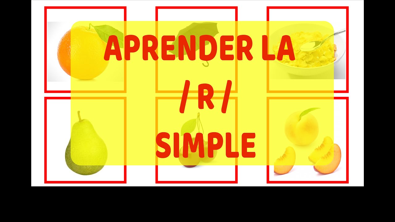 Ejercicios para aprender a pronunciar el fonema /R/ vibrante simple ...