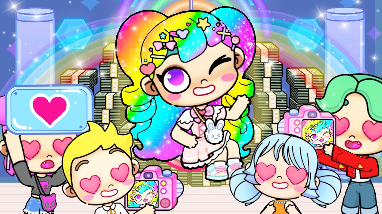 Eu sou a única que tem cabelo ARCO-ÍRIS no Mundo Avatar 🌈 Toca Life ...