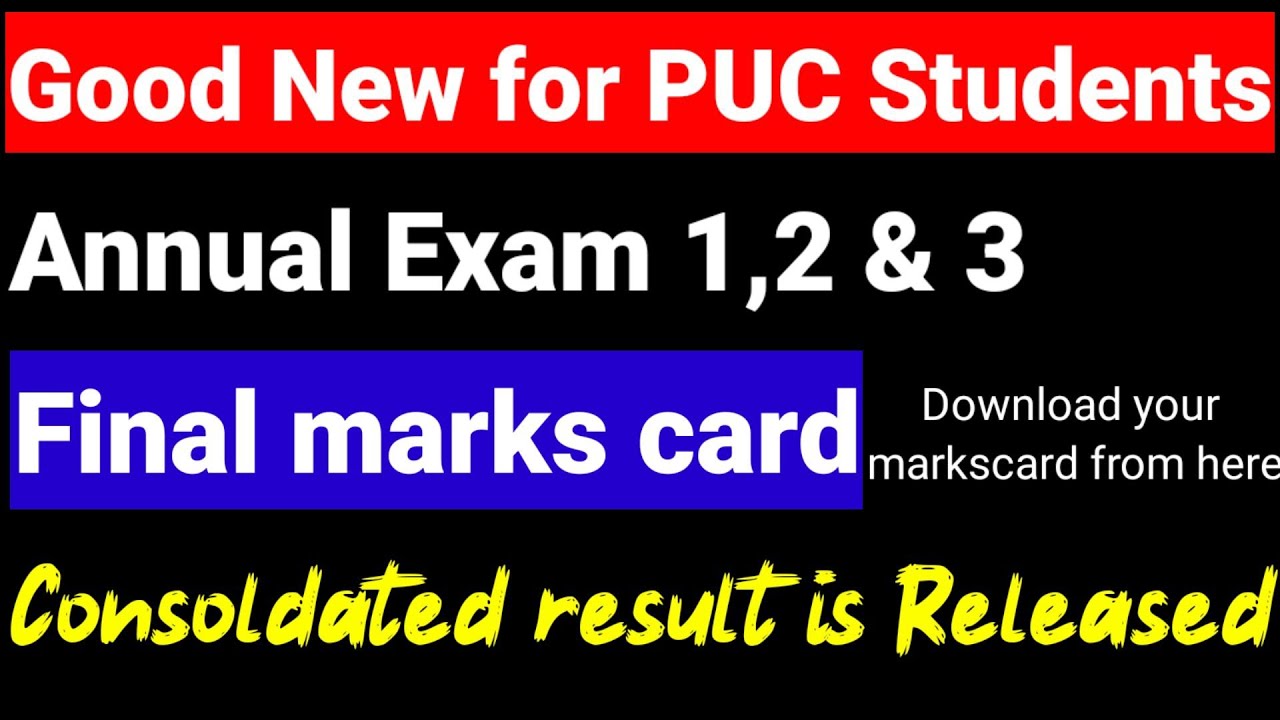 2nd PUC Annual exam combined result 2024/final marks card 2024 final ...