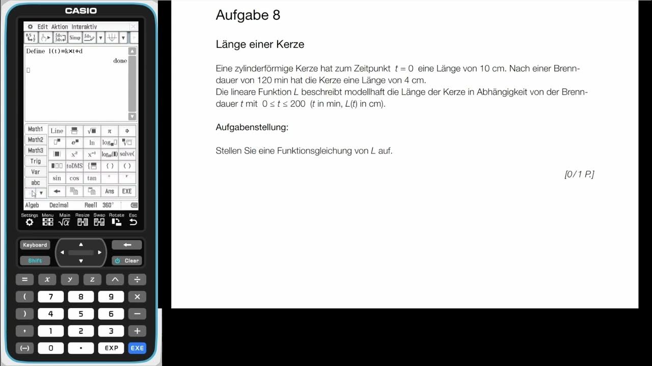 Funktion durch zwei Punkte Casio Classpad - YouTube