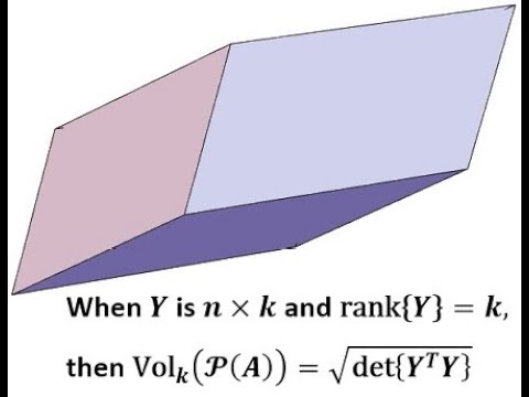 Determinant Formula for Volume of n-Parallelotope - YouTube