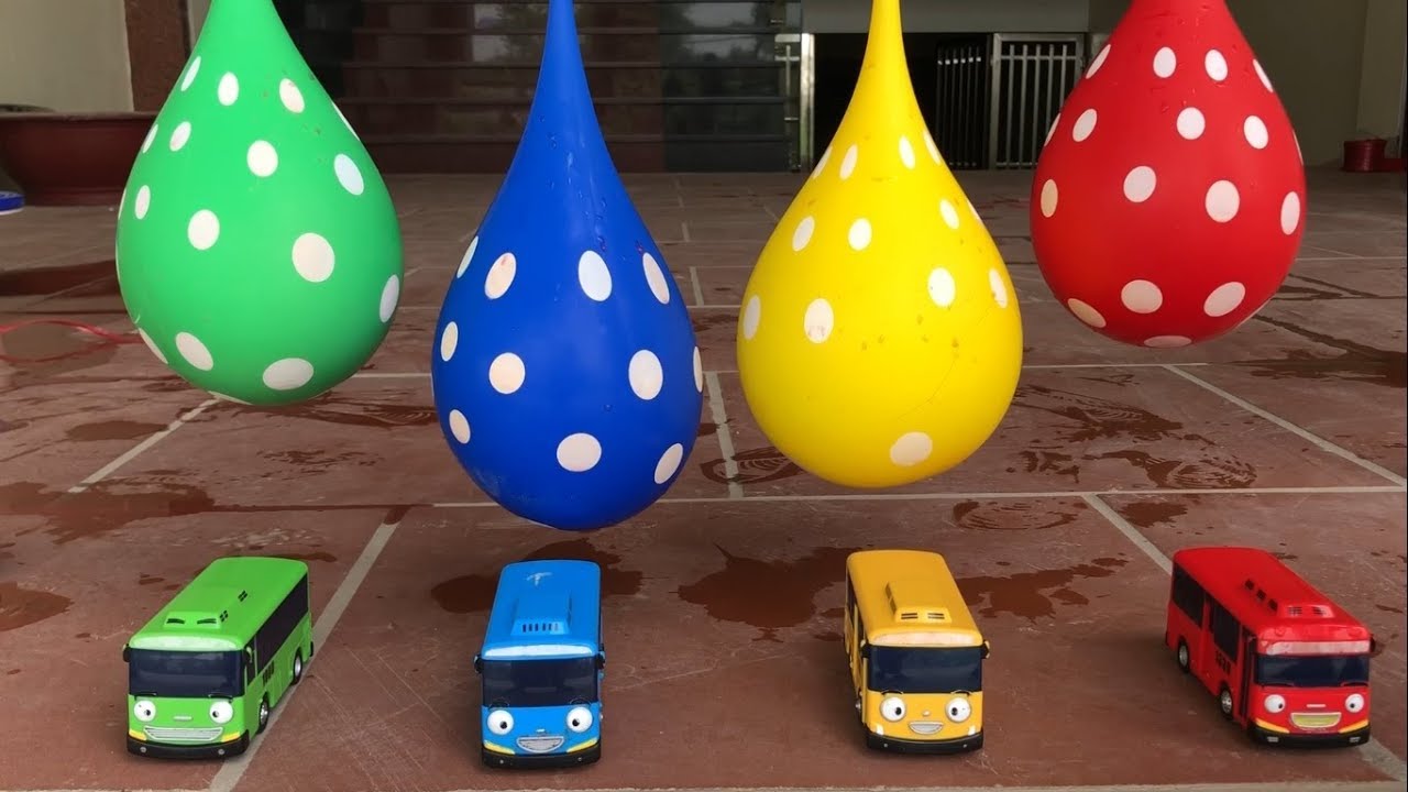 Tayo The Little Bus & Learn Colors for Children with Balloons | The ...