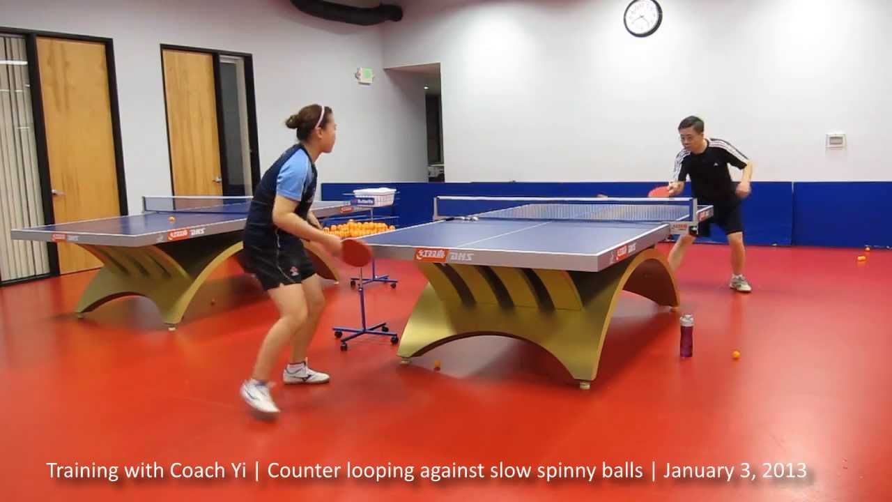 Training with Coach Yi: Counter looping against slow, spinny top spin ...