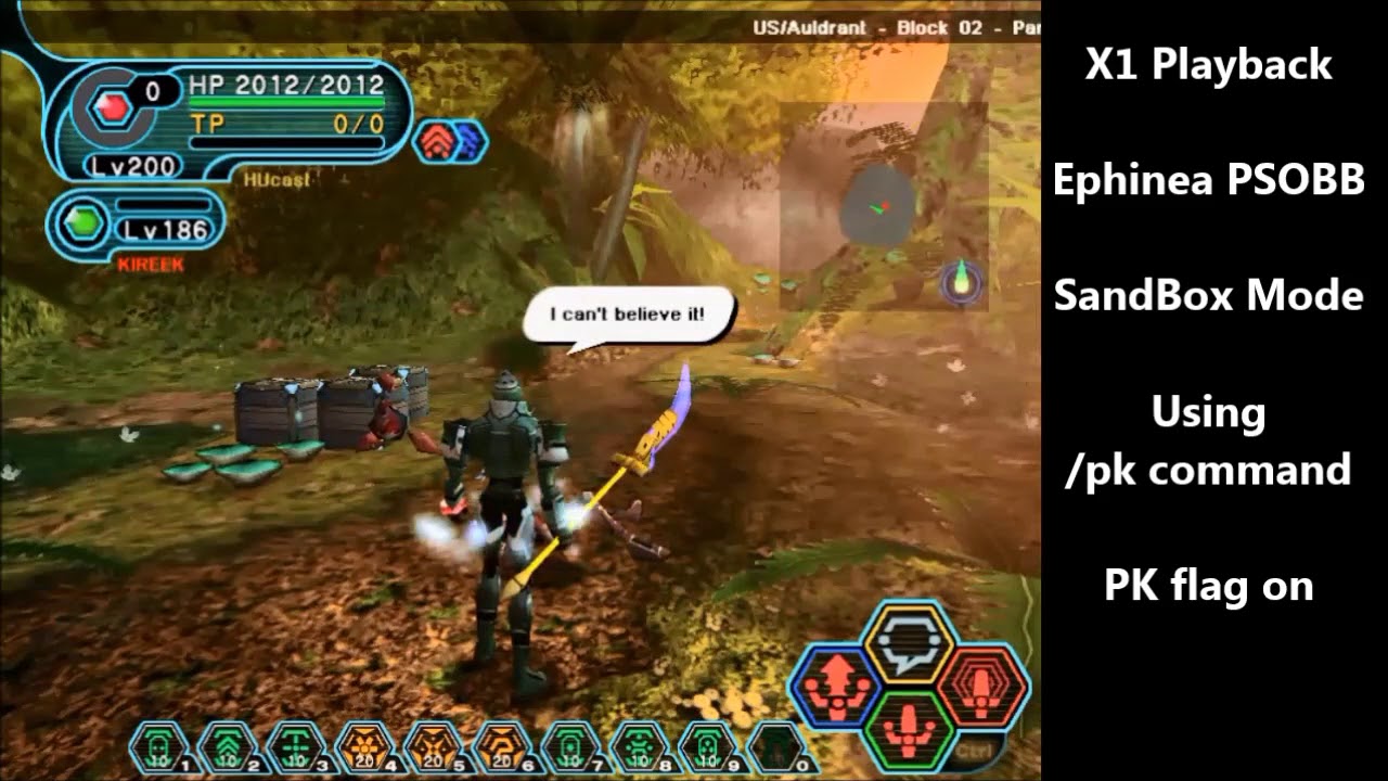 Ephinea PSOBB Defeating Kireek by PK command - YouTube