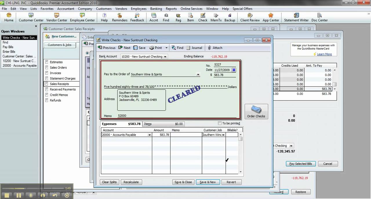 Create a Bill Credit using a Check - YouTube