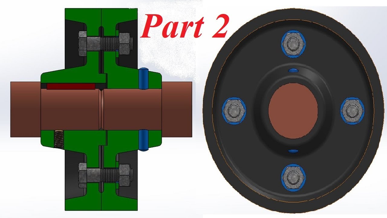 Rigid Flange Coupling Assembly Drawing Youtube