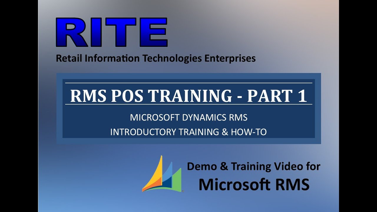 RITE's RMS POS Training - Part 1 - YouTube