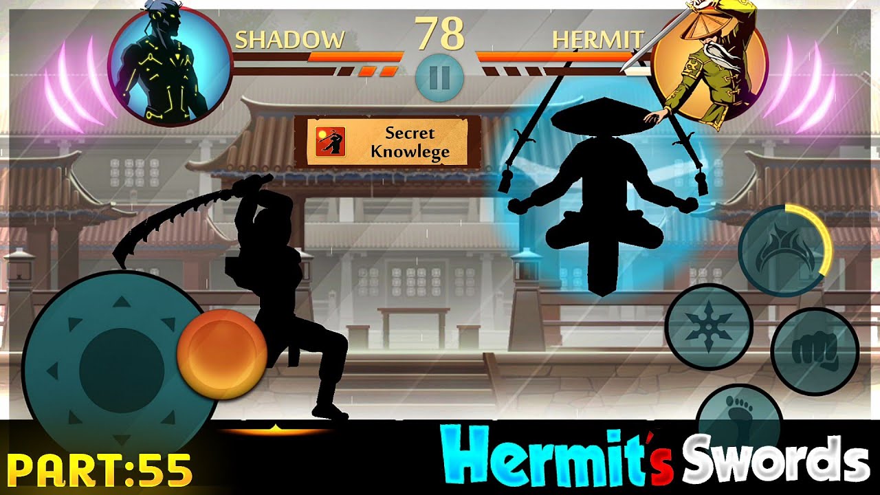 DEFEATING "Hermit" IN ECLIPSE MODE & GETTING HIS "Swords" !! 🤩⚔️ || SHADOW FIGHT 2 || PART:55 ...