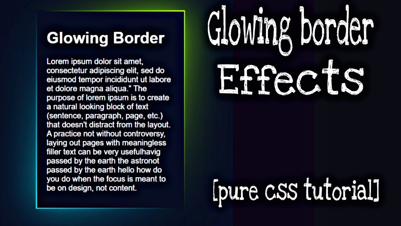 Css Glowing Gradient Border Effects Using Pure Html And Css Youtube 4539