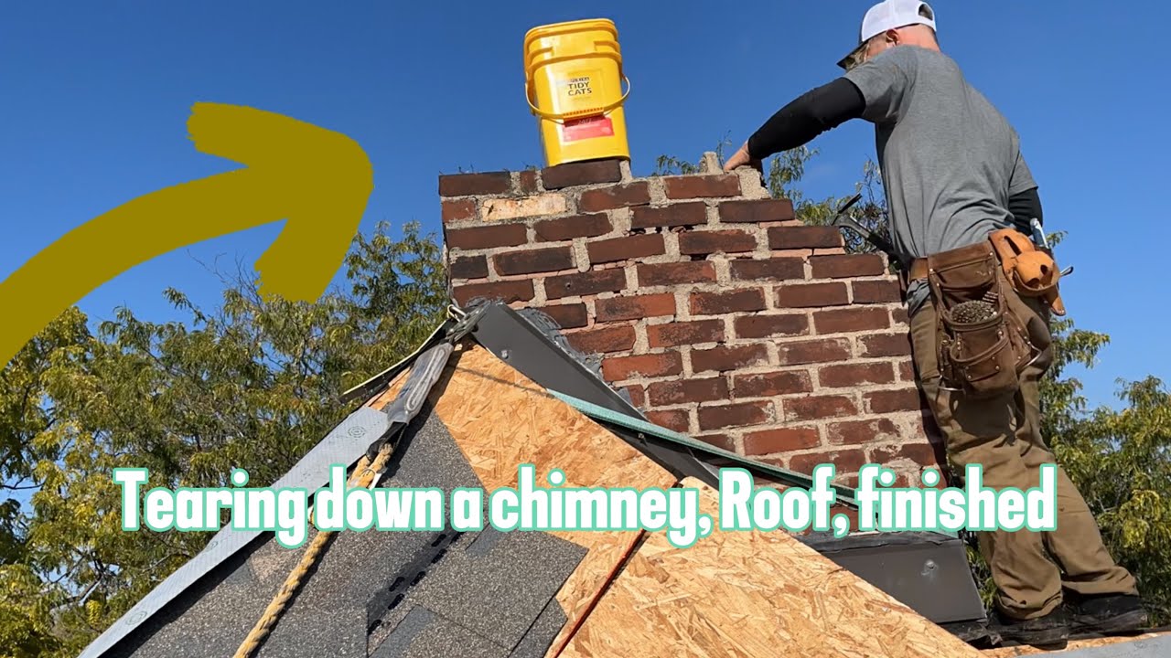 Chimney DEMOLITION roof finished - YouTube