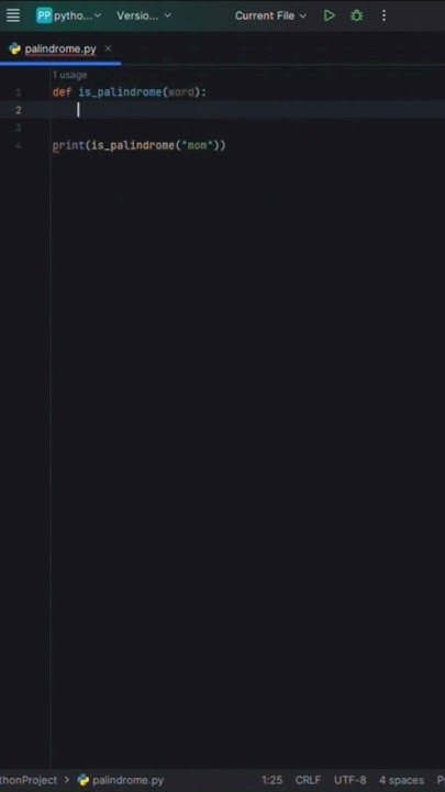 Palindrome program in python #coding #python #programming - YouTube