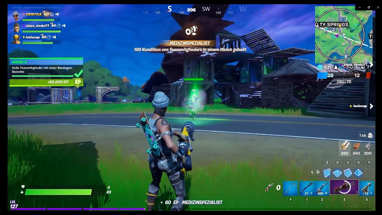 Fortnite 2 Season 4 - Heile Teammitglieder mit der Bandage-Bazooka ...