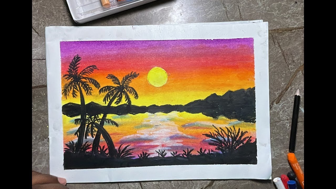 Mesmerizing Pastel Moonlight: Landscape Drawing Tutorial - YouTube