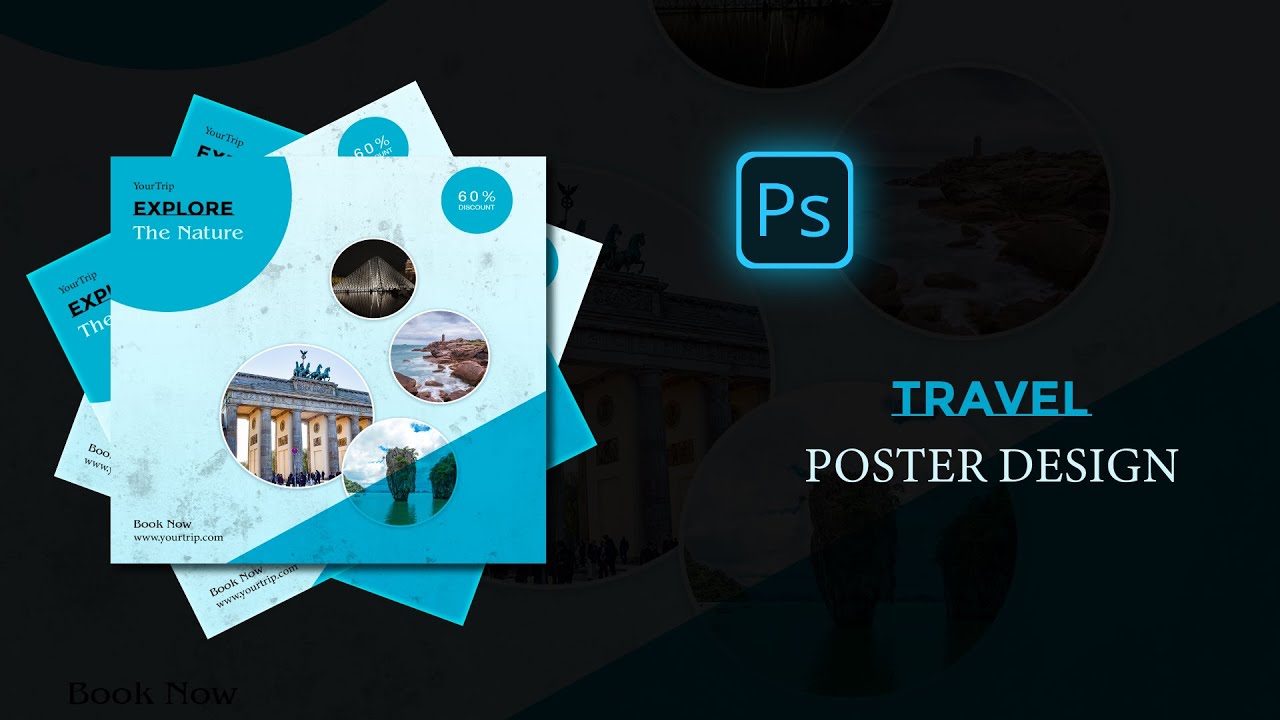 Travel Poster Design In Photoshop | Photoshop Tutorial Post Design ...