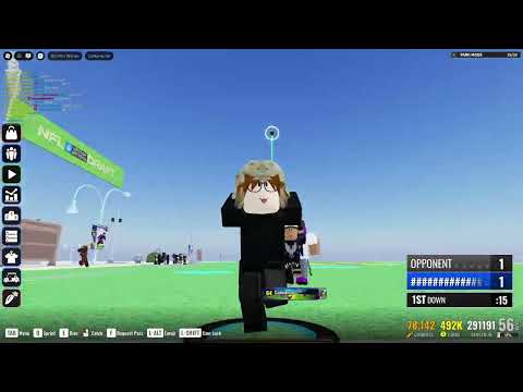 Playing roblox ultimate football with @Blacid. and i join his crew ...