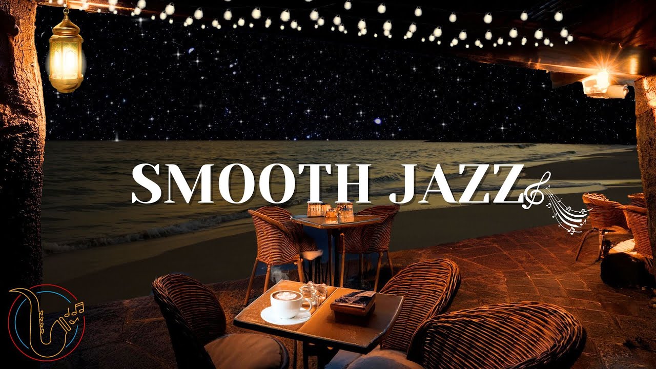Smooth Jazz Music + Relaxing Ocean Waves ☕ Relaxing Jazz Instrumental ...