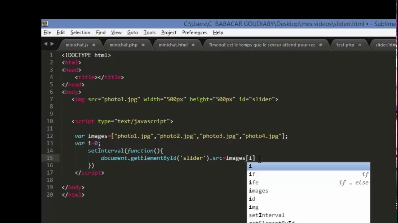 Créer un simple Slider Javascript/Html - YouTube
