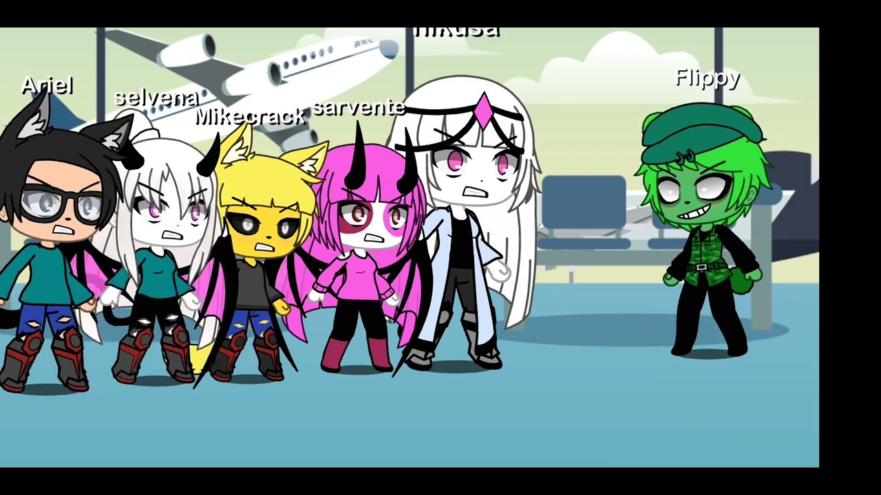 airborne pero yo,Selvena,@Mikecrack,sarv y Nikusa vs Flippy y yandere ...