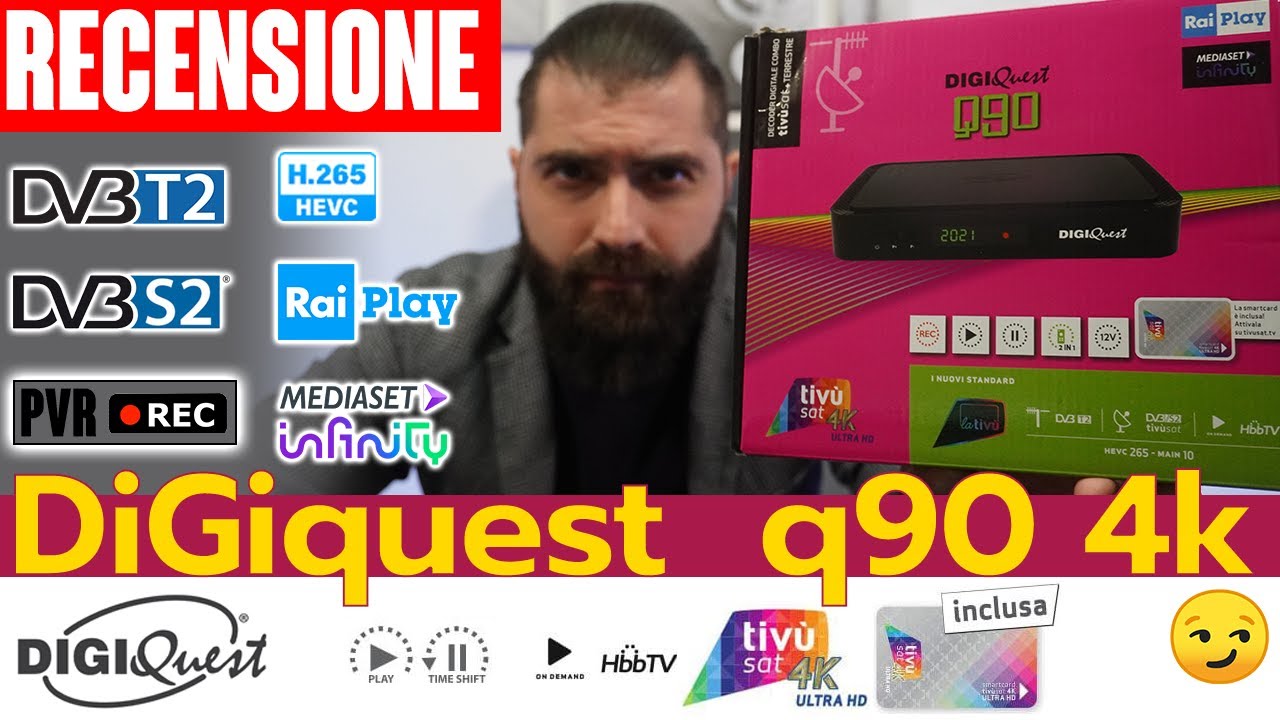 la TV non si vede? Digiquest Q90 l'unico Decoder Tivusat 4K Con Servizi ...