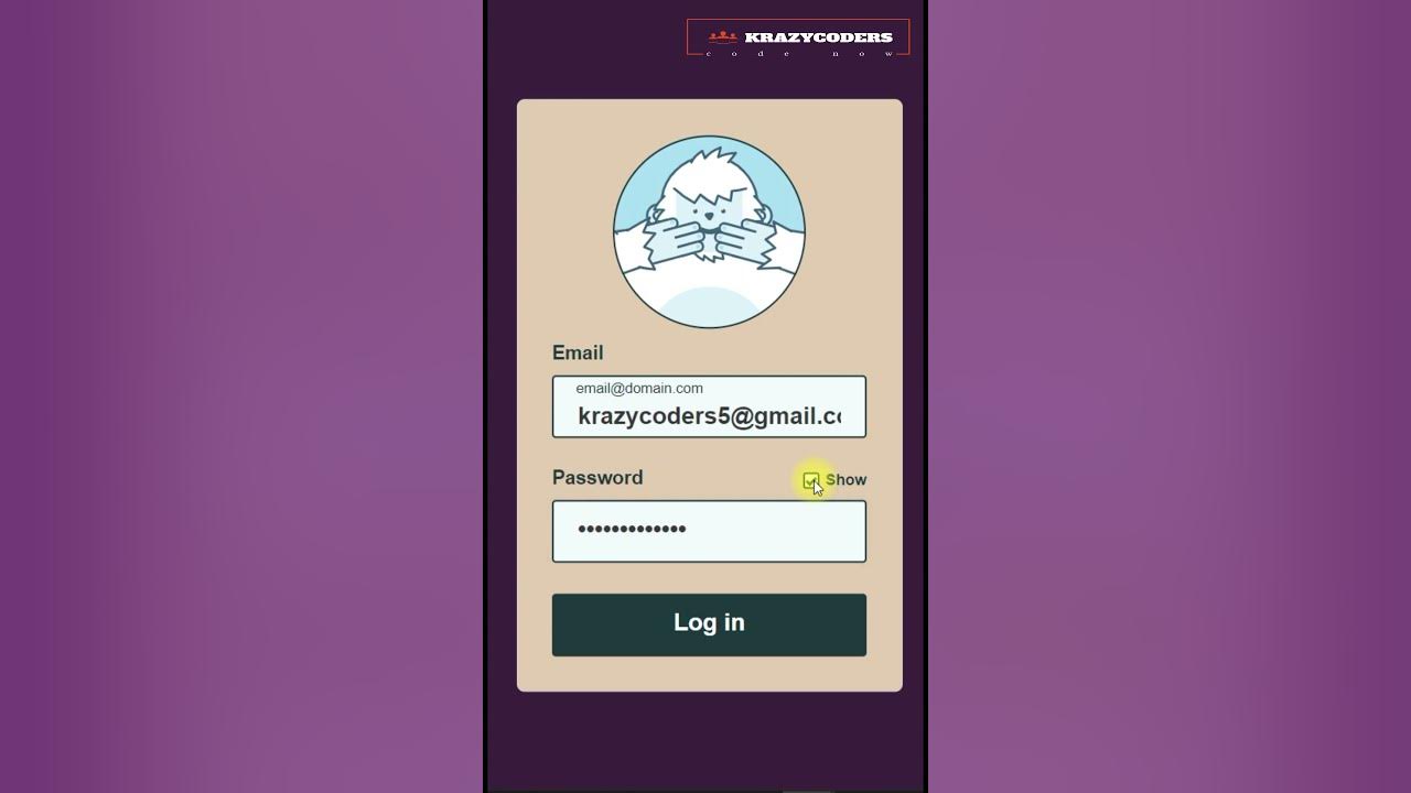 Create animation Monkey Login Form - HTML, CSS & JavaScript Beginners #HTML #CSS #javascript ...
