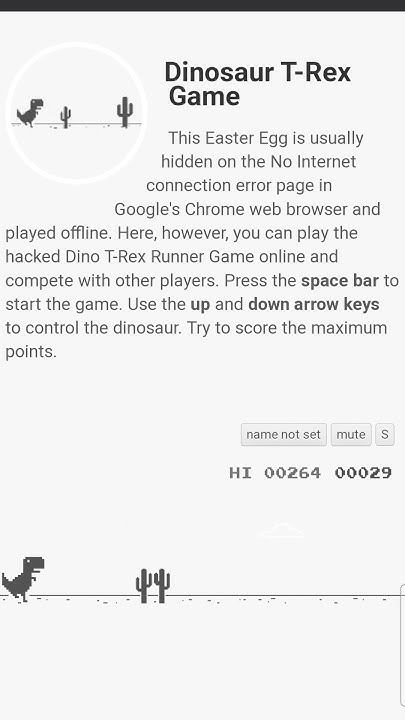 Google dinosaur game video filmed by me - YouTube