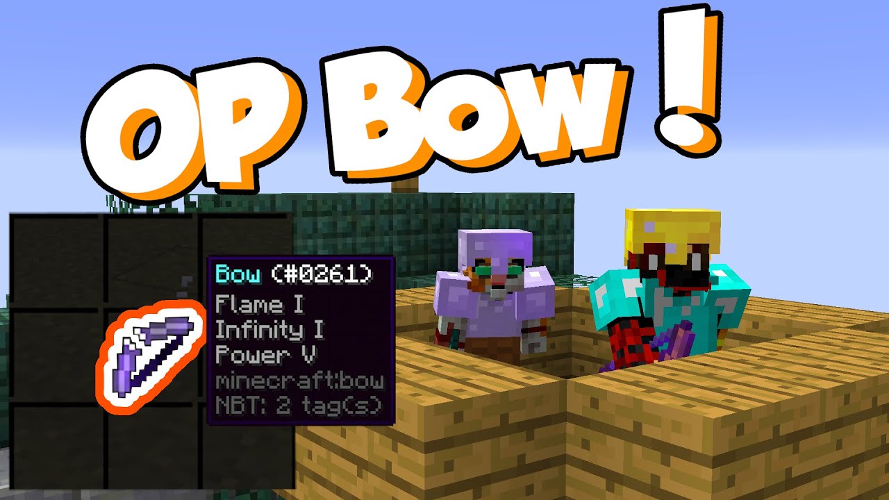 OP Bow!!! - Trying to be good at Skywars #4 - YouTube