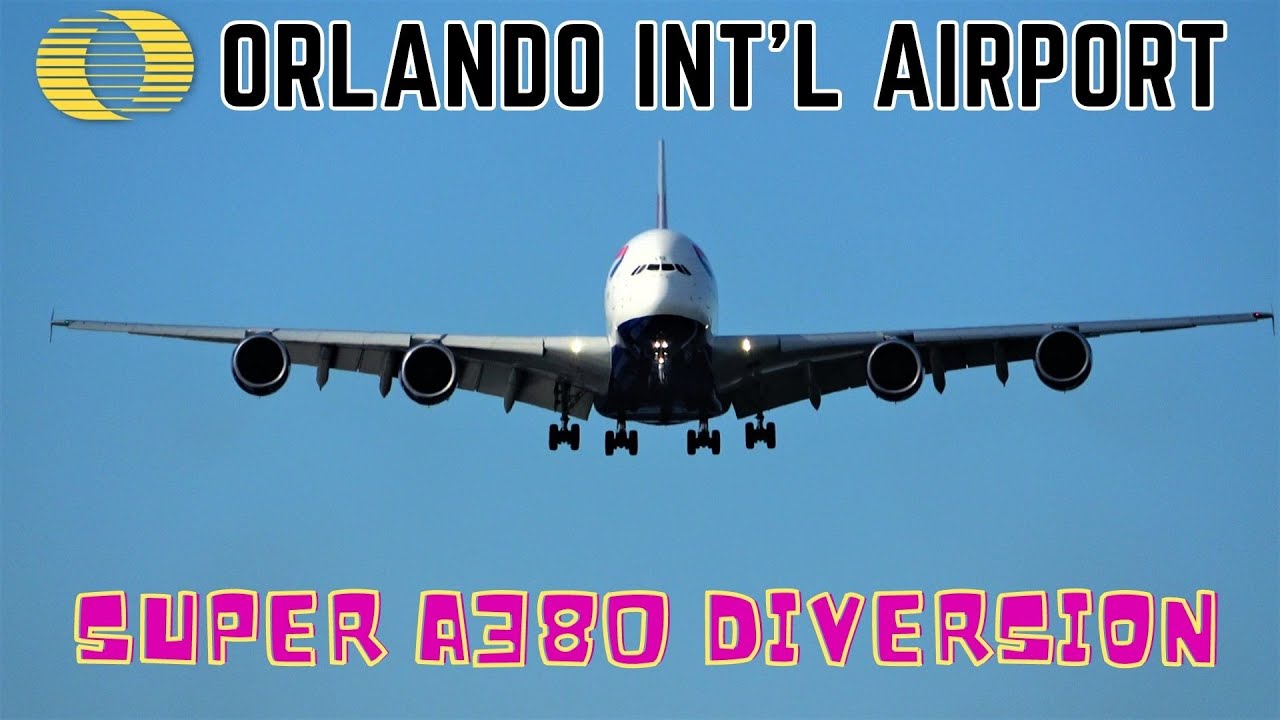 (4K) SUPER A380 LOW FUEL DIVERSION | PLANE SPOTTING | #ORLANDO INT'L ...