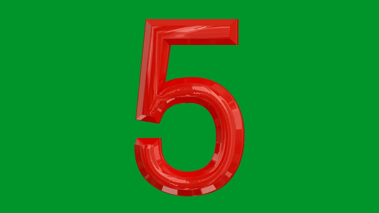 Number 5 Green screen red color 3D number five green screen Footage # ...