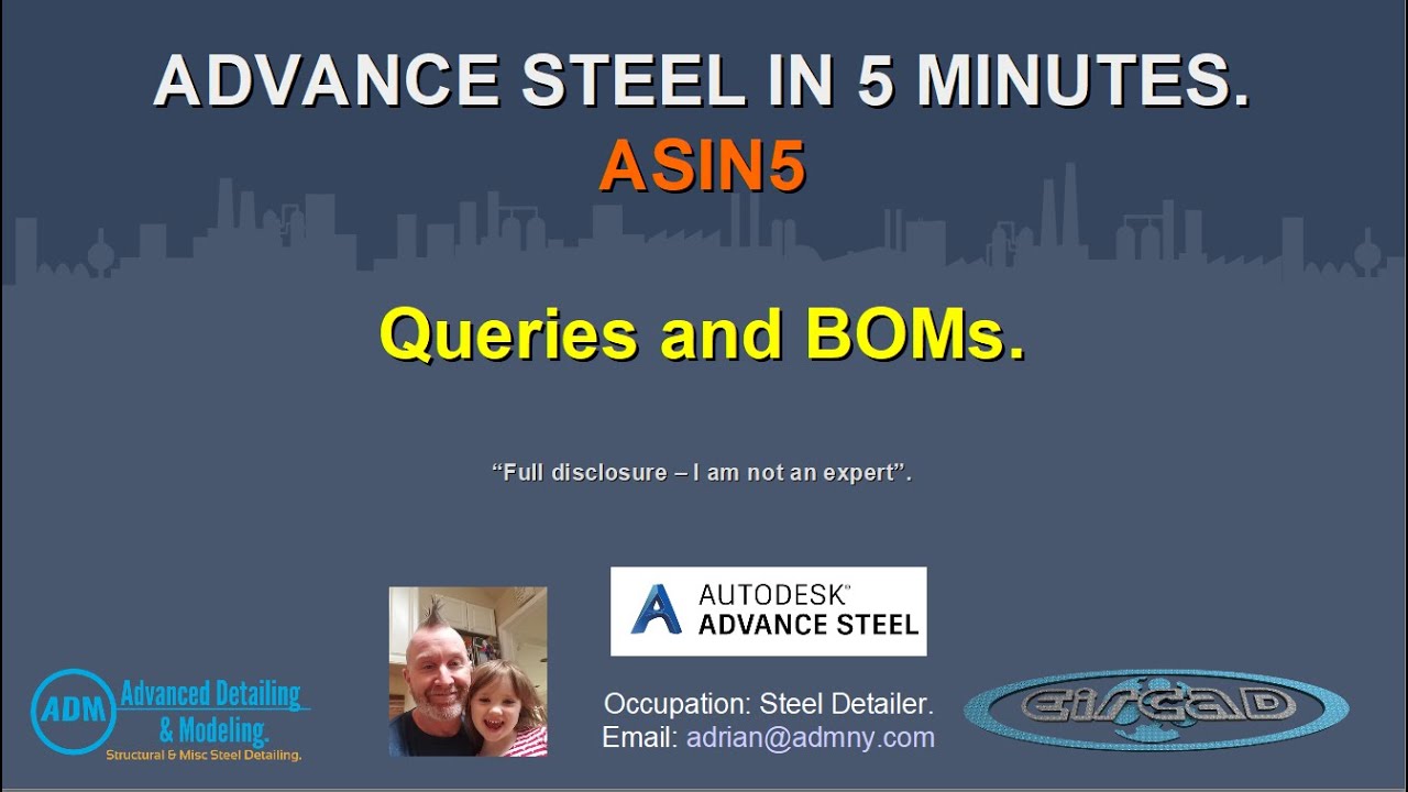 ADVANCE STEEL IN 5 - Queries and BOMs. - YouTube
