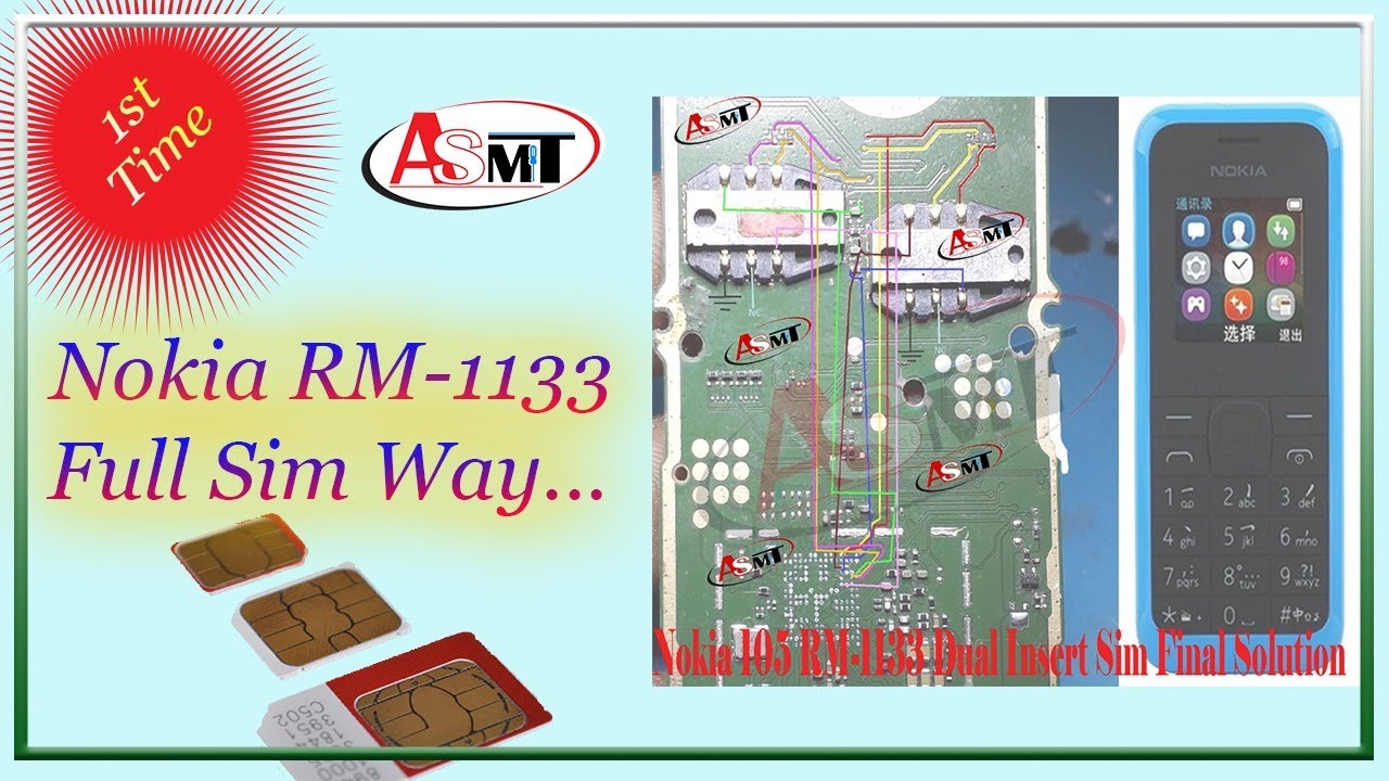 Nokia RM-1133 full Sim way - YouTube