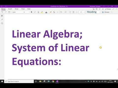 Linear Algebra : - ( System of linear equations ) - 19. - YouTube