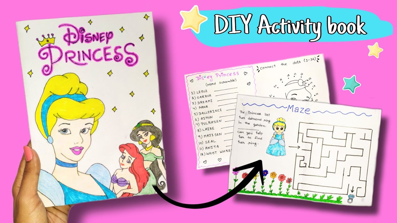 Disney princess activity book 💖 *how to make handmade activity book ...