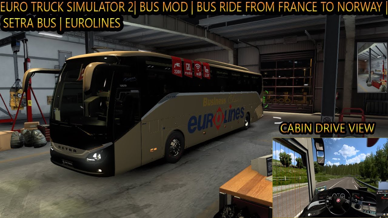 EURO TRUCK SIMULATOR 2 | BUS MOD | BUS RIDE | FROM FRANCE TO NORWAY ...