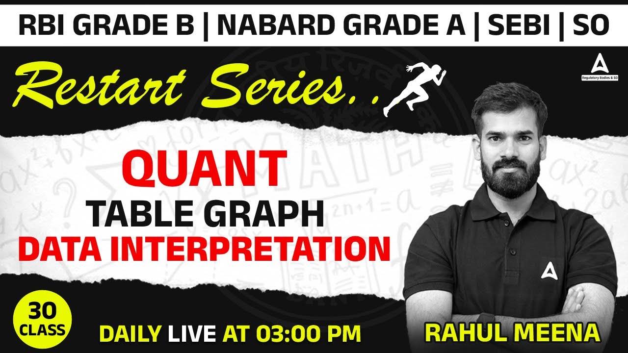 Table Graph Data Interpretation for RBI Grade B | NABARD Grade A | SEBI ...