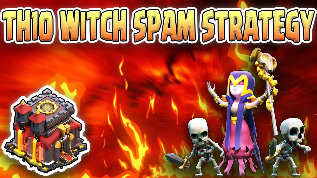 TH10 Mass Witch Attack Strategy | Town Hall 10 Golem Witch Attack ...