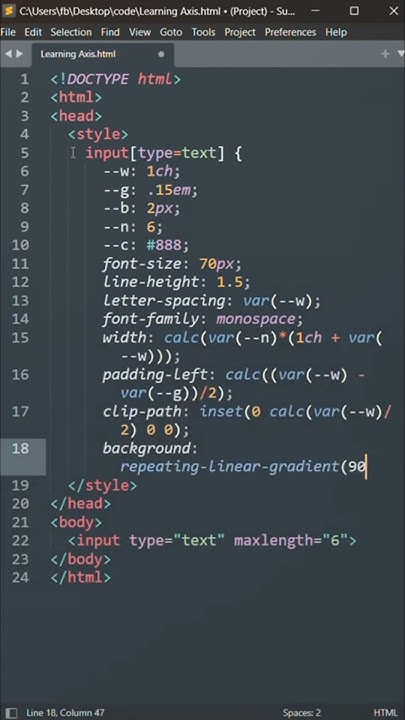 Single digit input with html and css - YouTube