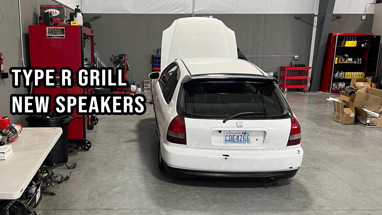 Budget Boosted EK Hatch Build Ep. 2 | Type R grill and Speakers - YouTube
