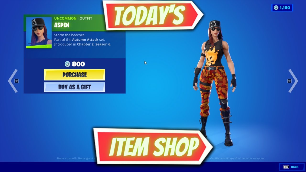 *ASPEN* Skin in the Fortnite item shop today #itemshop - YouTube