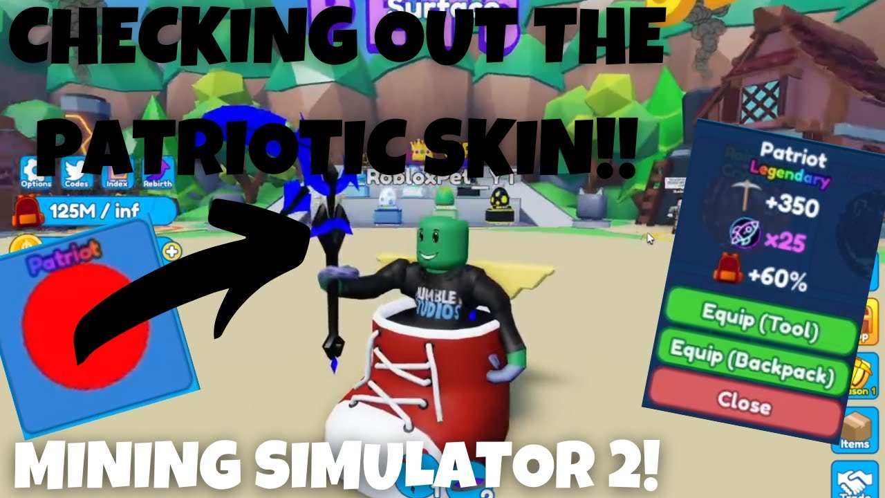 CHECKING OUT THE NEW PATRIOT SKIN!! RAREST SKIN IN GAME!! | Mining ...